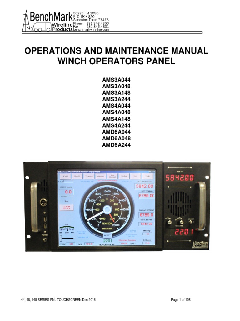 Operations and Maintenance Manual Winch Operators Panel | PDF | Booting ...