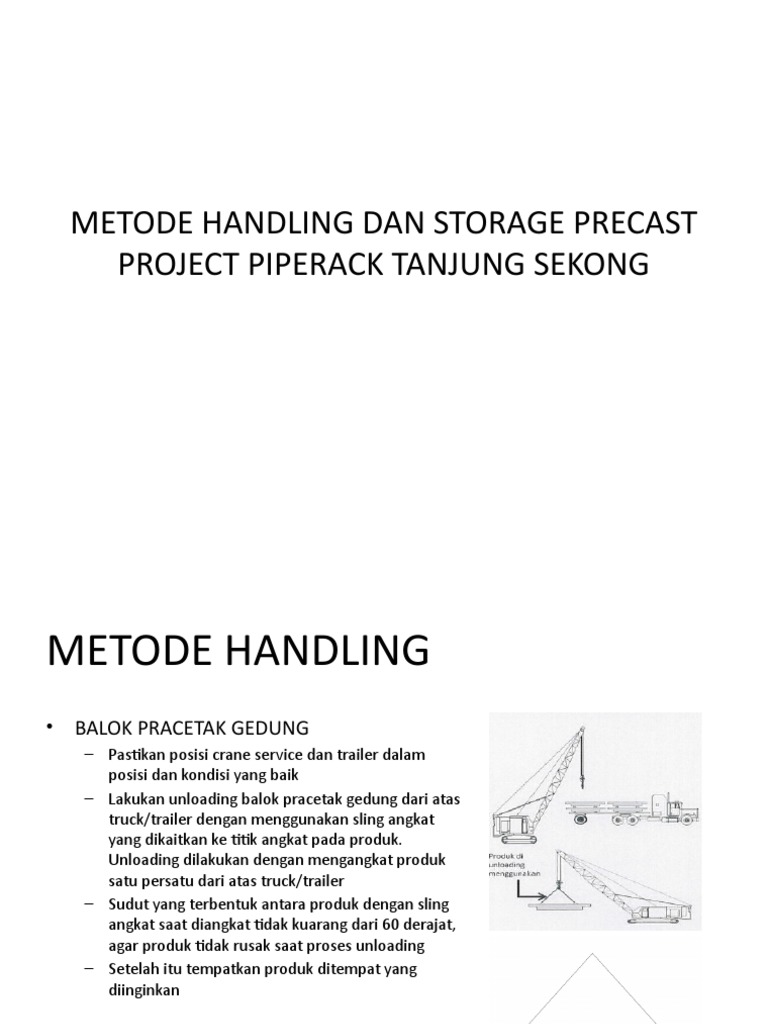 Metode Handling Dan Storage Precast Project Piperack Tanjung | PDF