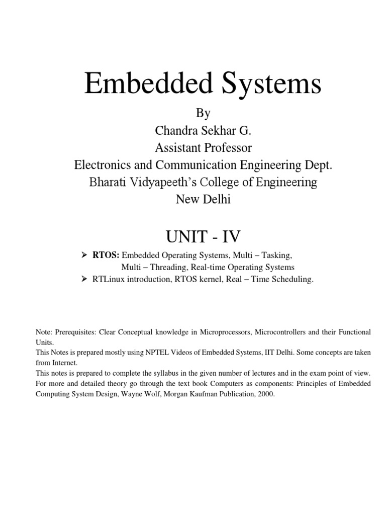 Embedded Systems: Unit - Iv | PDF | Process (Computing) | Scheduling (Computing)