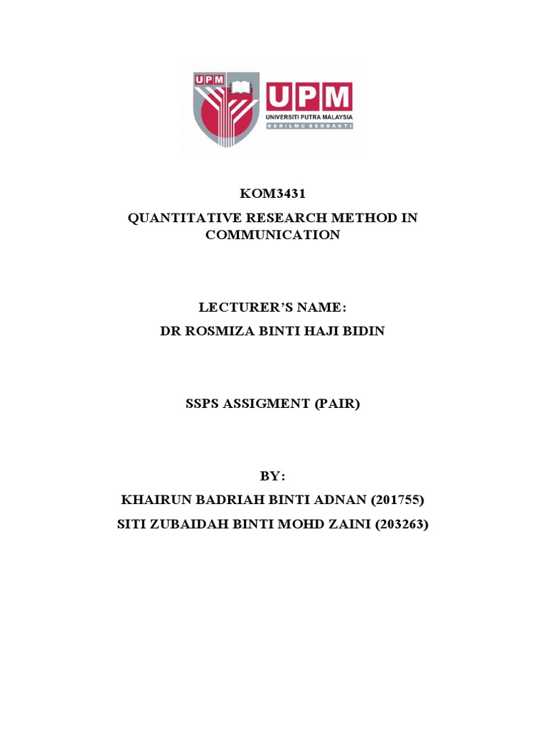 KOM3431 Quantitative Research Method in Communication | PDF | E ...