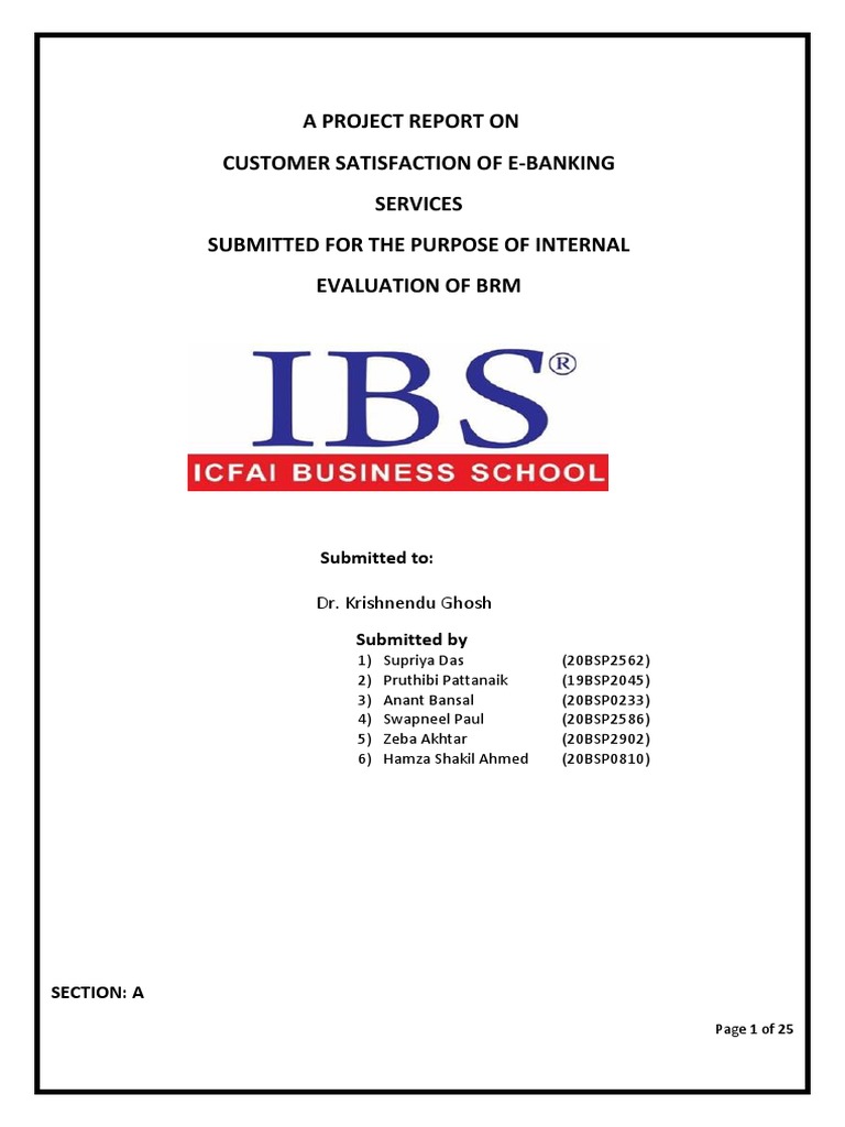 BRM Project Under Guidance | PDF | Online Banking | Banks & Banking