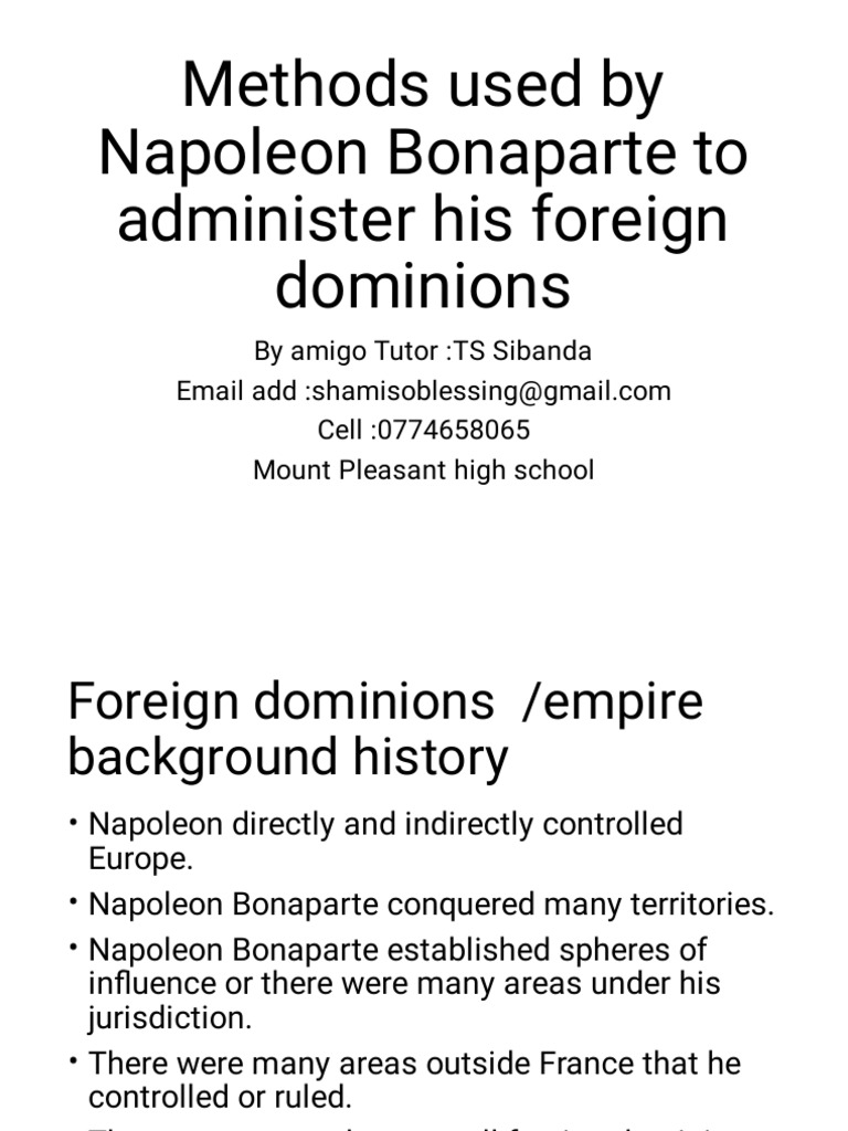 Methods Used by Napoleon To Administor His Foreign Dominions | PDF ...