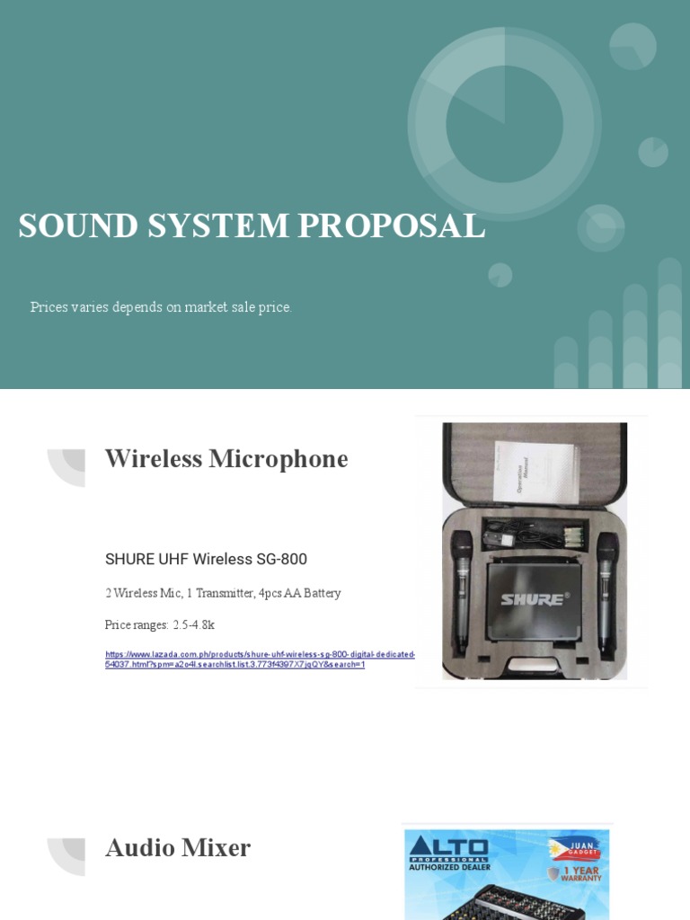 Sound System Proposal | PDF | Guitar Family Instruments | Audio Electronics