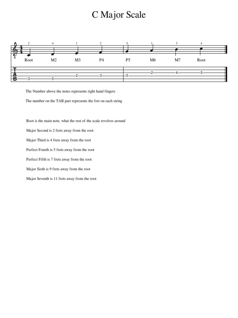 C - Major - Scale - With Intervals | PDF