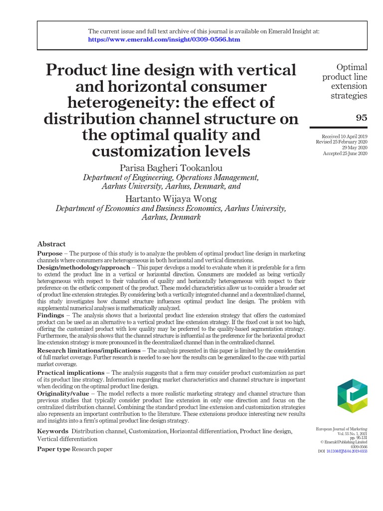 Product Line Design With Vertical and Horizontal Consumer Heterogeneity ...