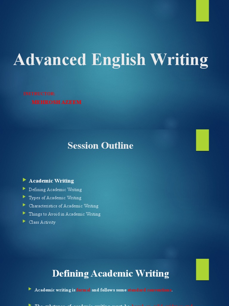 Advanced English Writing: Mehrosh Azeem | PDF | Writers | Reason