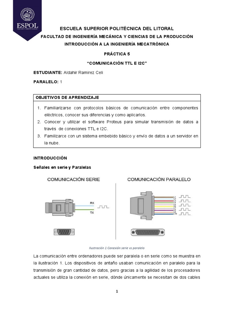 Guía Práctica 5 Comunicación TTL y I2C | PDF | Edad de información | Ingeniería Informática