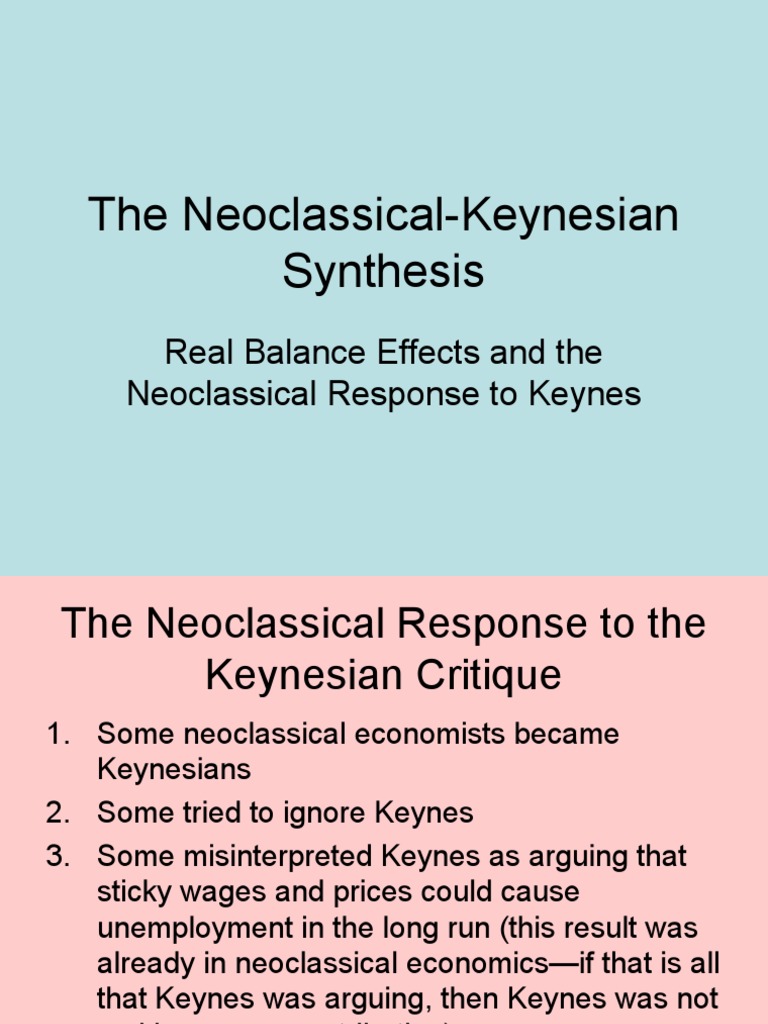 The Neoclassical-Keynesian Synthesis | PDF | Neoclassical Economics ...