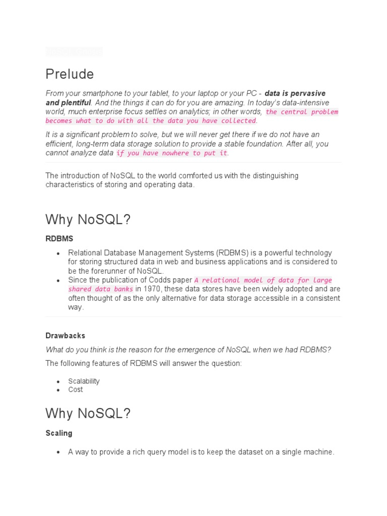 Nosql Gnosis Resp Pdf No Sql Relational Database