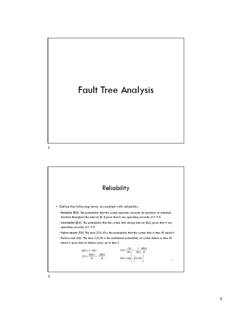 CH 6 Fault Tree Analysis | PDF | Reliability Engineering | Mean