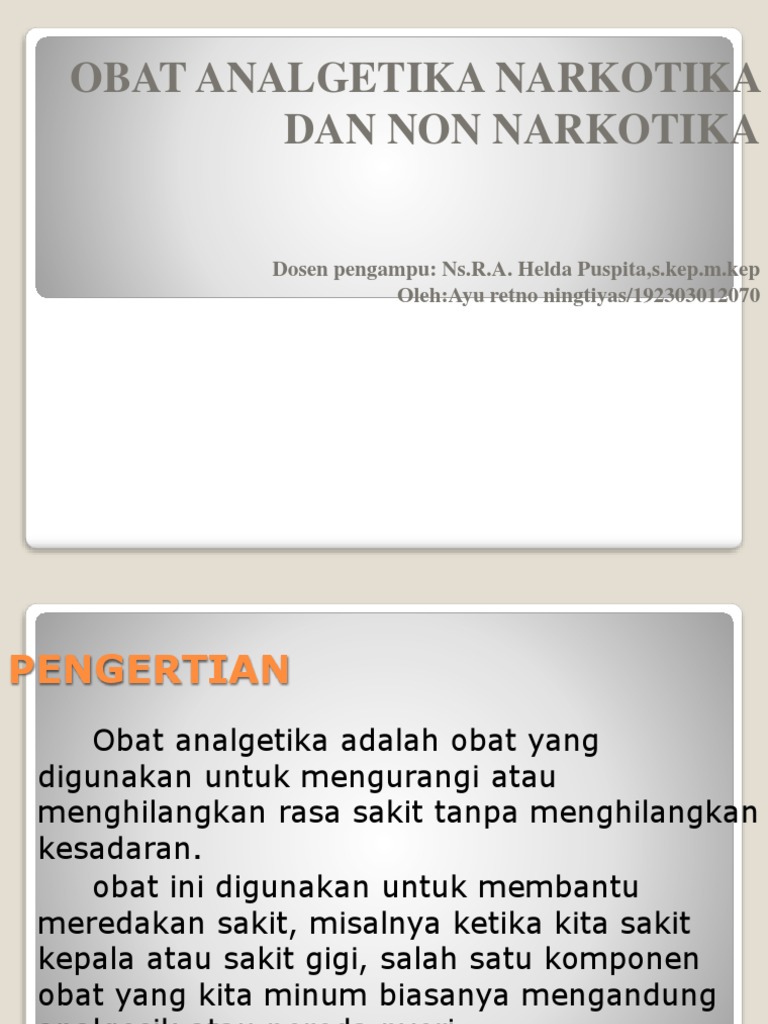 Obat Analgetika Narkotika Dan Non Narkotika | PDF