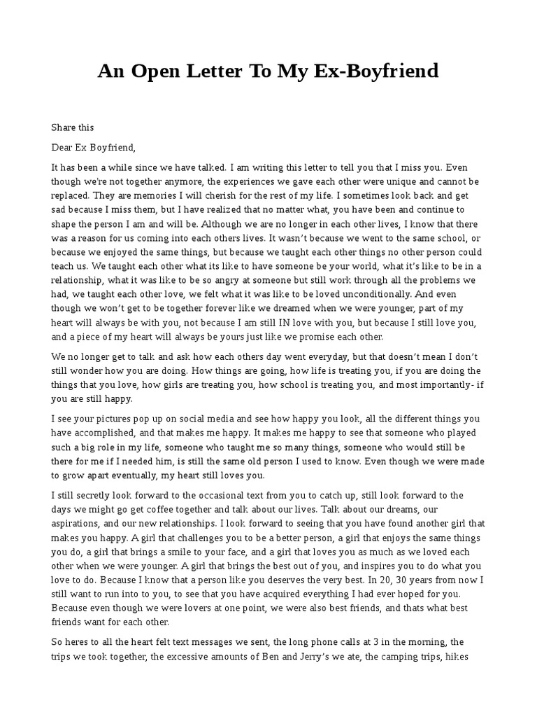 Love Letter To Ex Boyfriend | PDF | Love