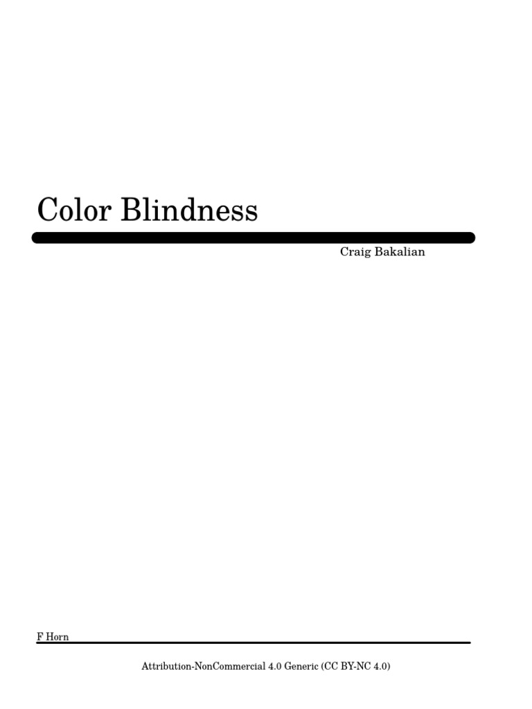 Color Blindness: A Musical Journey | PDF | Music Technology | Western ...