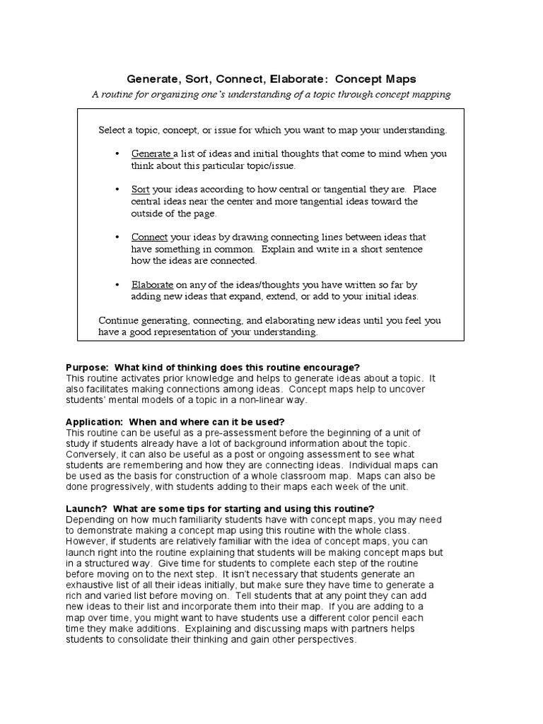 Generate Sort Connect Elaborate | PDF | Concept | Idea