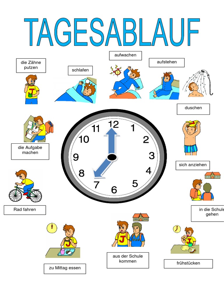 Bilderderworterbuch Tagesablauf Aktivitatskarten Arbeitsblatter ...