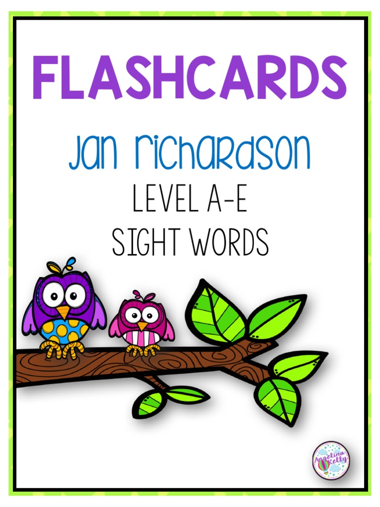 Flashcards: Jan Richardson | PDF | Flashcard | Learning Methods