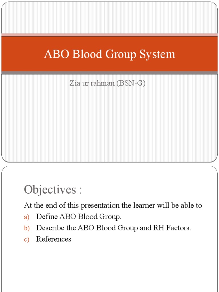 ABO Blood Group System | PDF