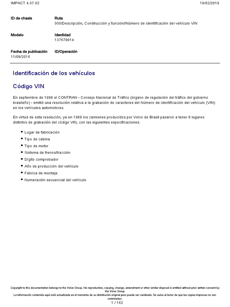 Número Identificación Vehículo VIN | PDF | Industria del vehículo ...