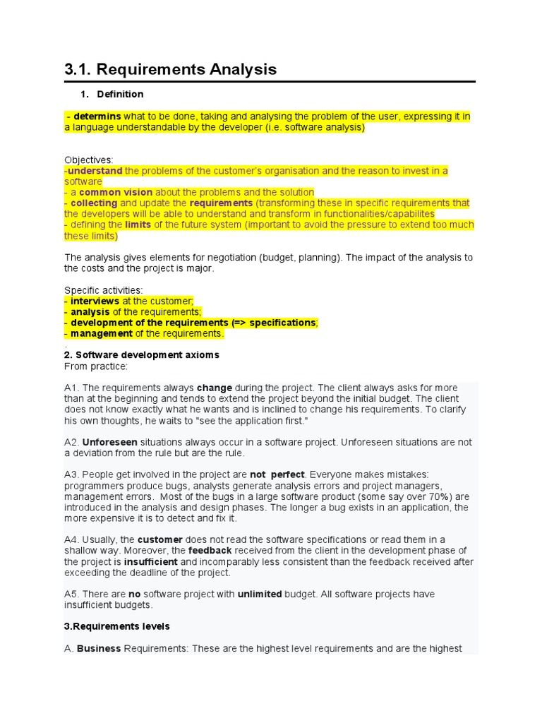 Prerequisite Analysis in Requirements Gathering | PDF | Intelligence ...