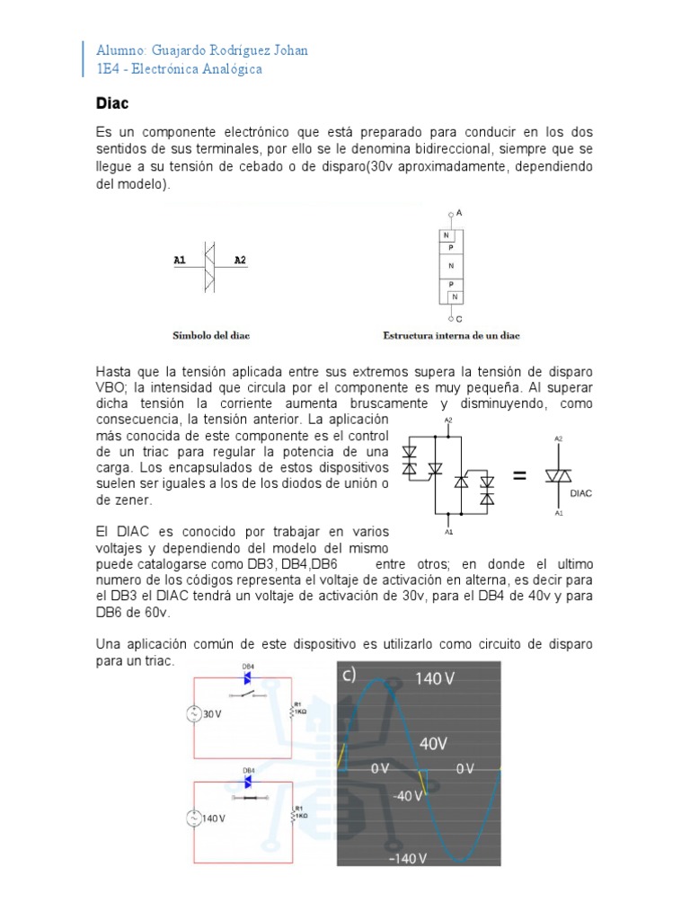 Investigaciones (Diac, FET, IGBT, Etc) | PDF | Transistor de efecto de ...