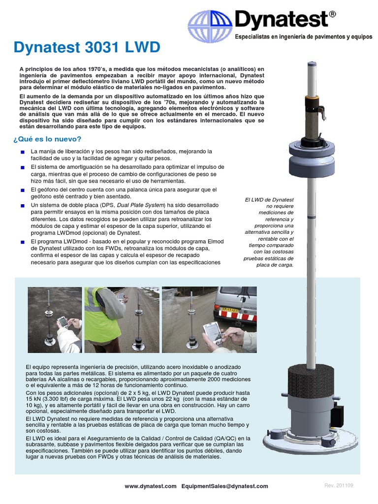 Deflectometro LWD | PDF | Kilogramo | Sistema de Posicionamiento Global