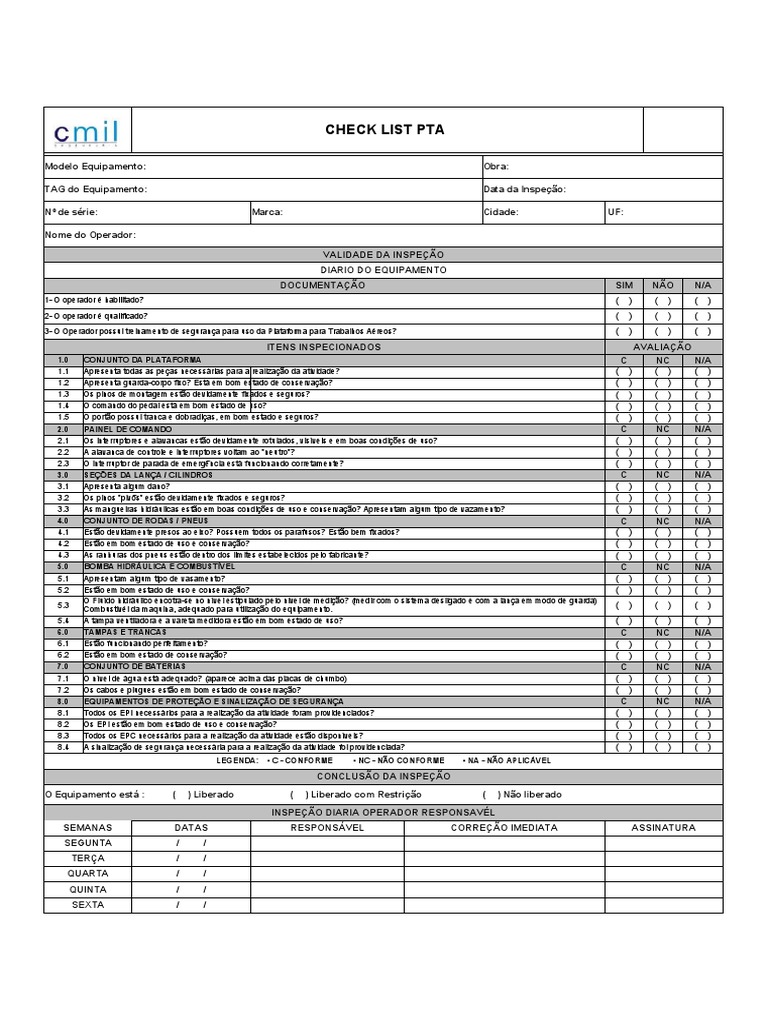 Check List Pta | PDF | Science | Ciência e Tecnologia