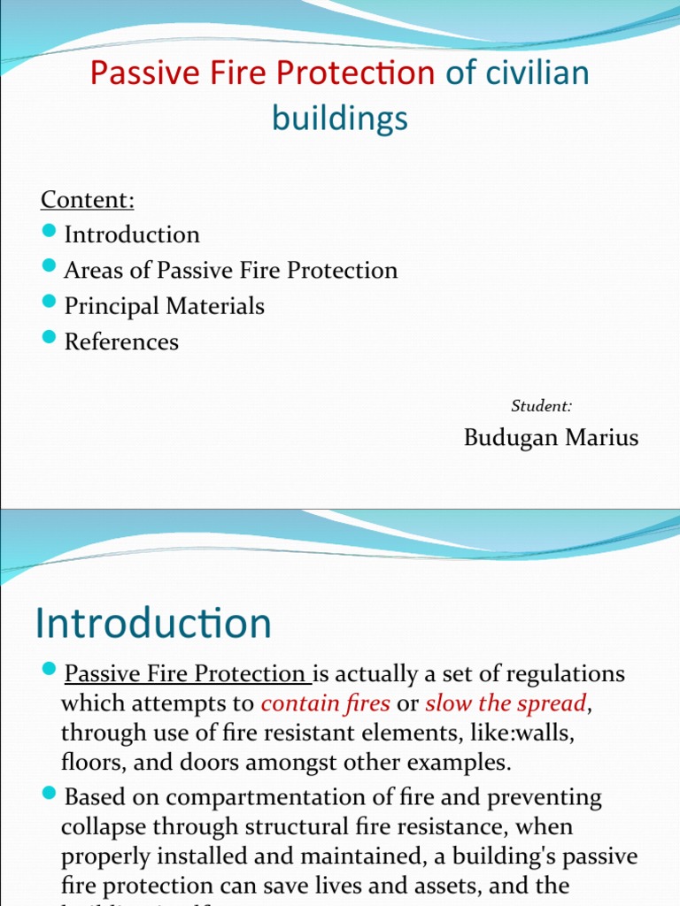 Passive Fire Protection of Civilian Buildings: An Introduction to ...