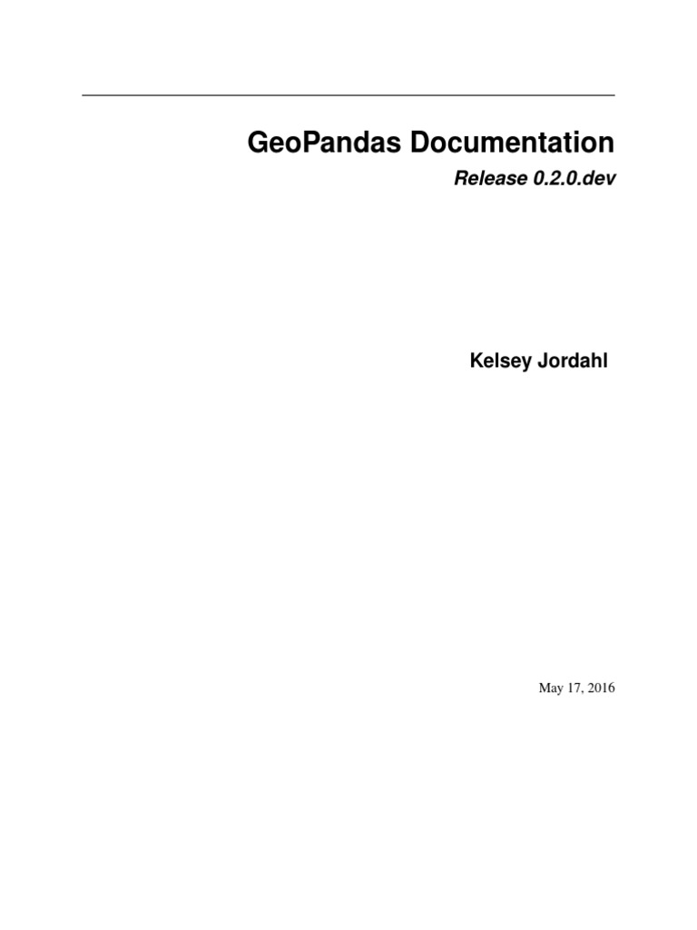 Geopandas Documentation: Release 0.2.0.dev | PDF | Shape | Geometry