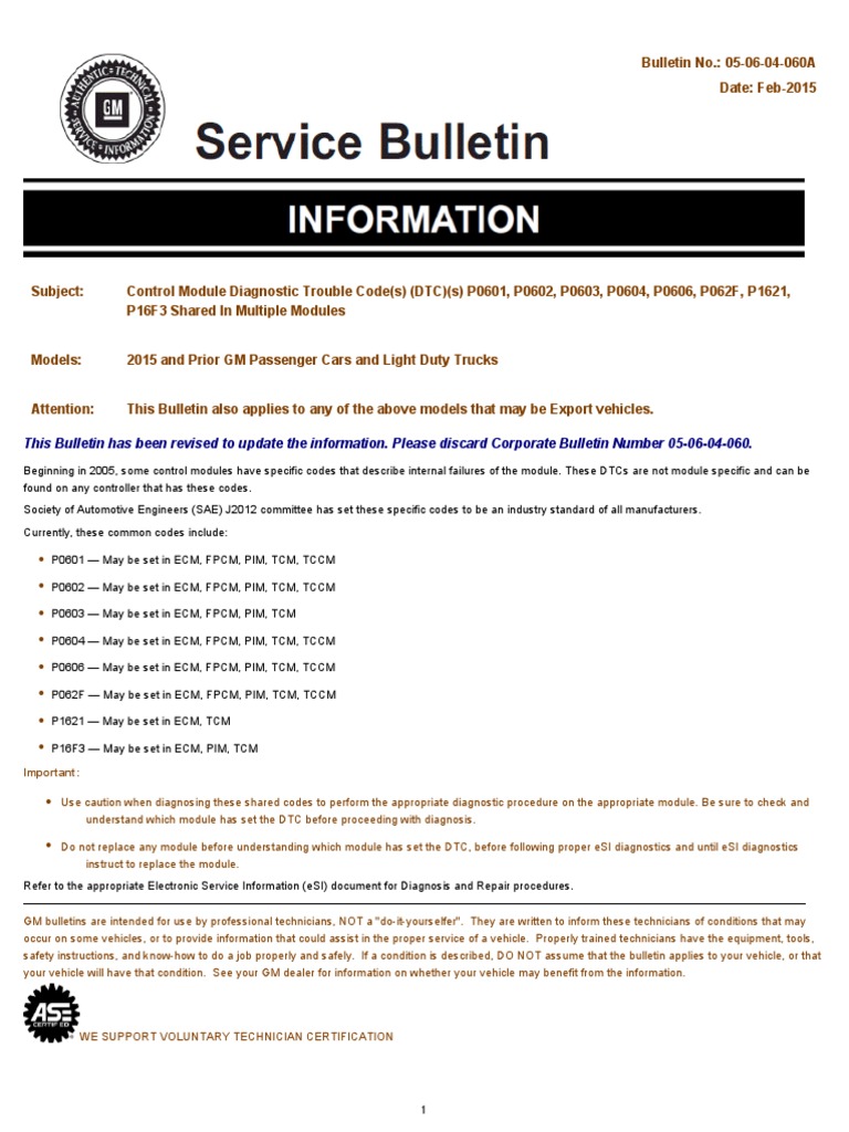 This Bulletin Has Been Revised To Update The Information. Please ...