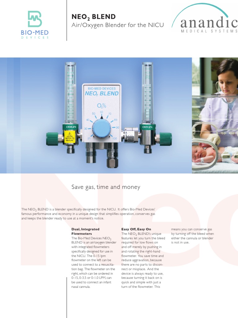 Air /oxygen Blender For The NICU: NEO Blend | PDF | Flow Measurement ...
