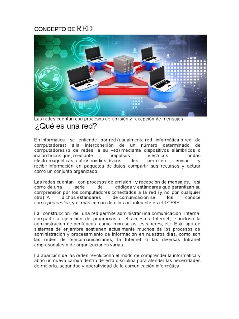 Concepto de RED | PDF | Servidor (Computación) | Red de computadoras