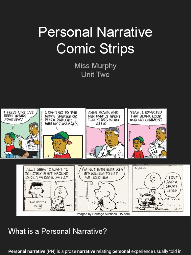 Personal Narrative Comic Strips: Miss Murphy Unit Two | PDF