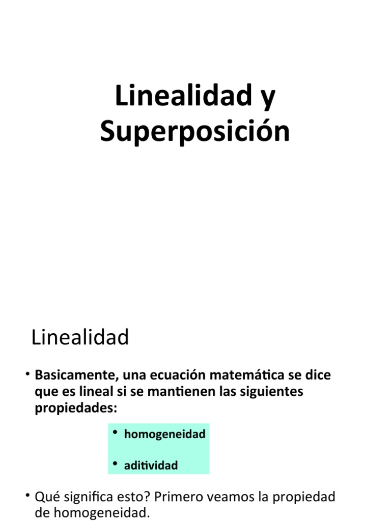 Linealidad y Superposición | Descargar gratis PDF | Linealidad | Ecuaciones