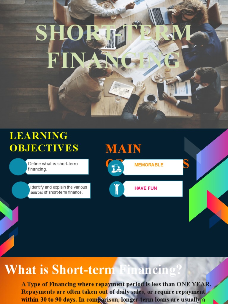 Lesson 8 - Short Term Financing | PDF | Loans | Credit