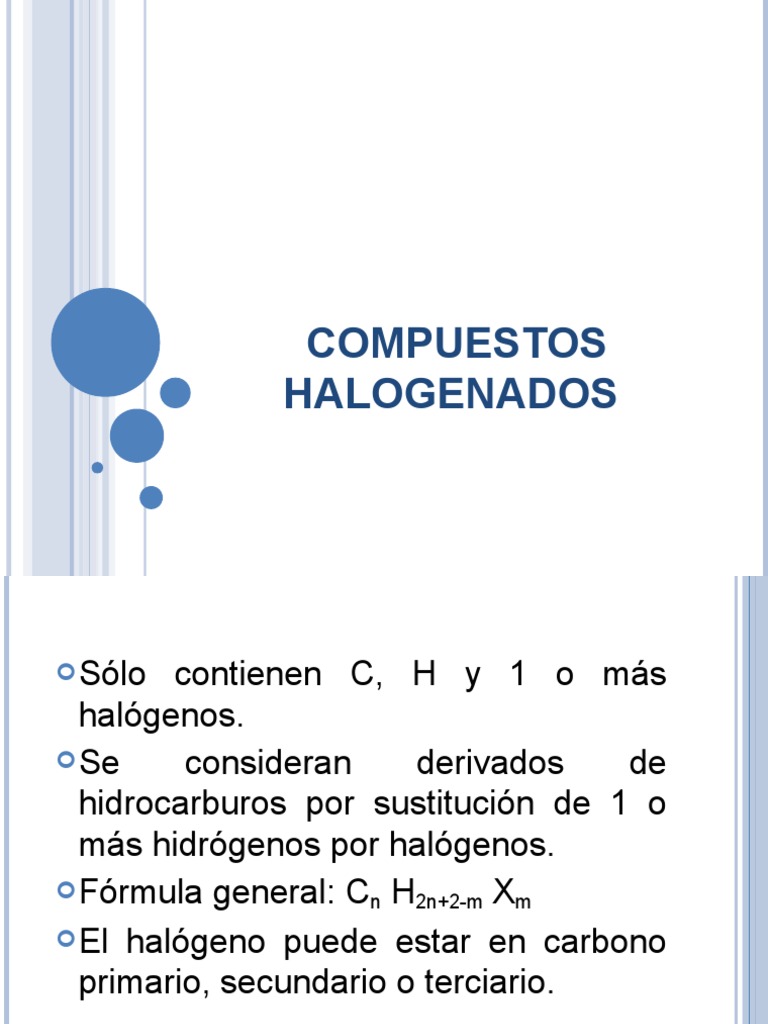 Compuestos Halogenados: Propiedades y Síntesis | PDF | Hidrocarburos ...