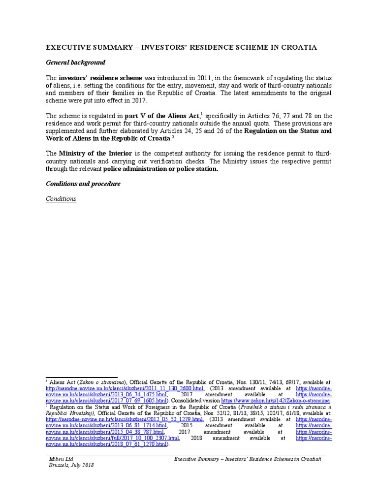 HR EXECUTIVE SUMMARY (Only B.II) - Final | PDF | Croatia | Employment