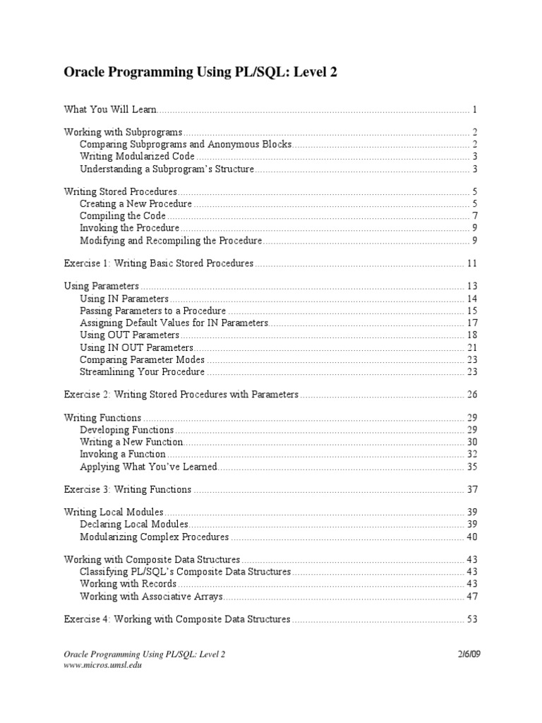 Plsql Pdf Pl Sql Subroutine