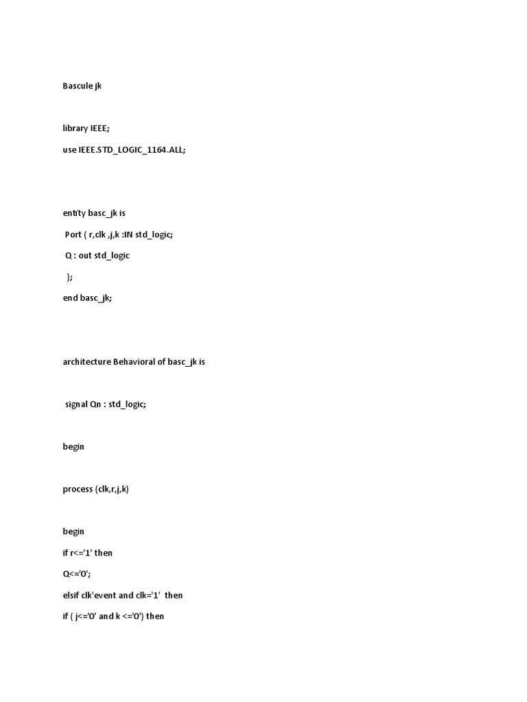 Bascule JK | PDF | Computer Science | Computing