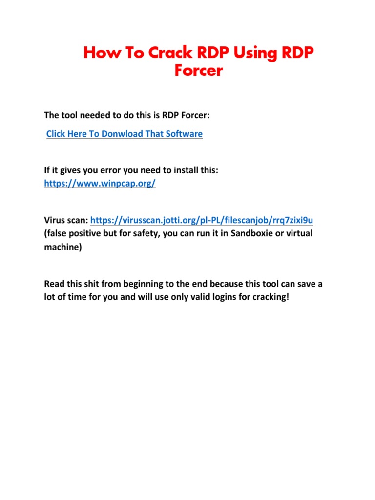 How To Crack RDP Using RDP Forcer: Click Here To Donwload That Software ...