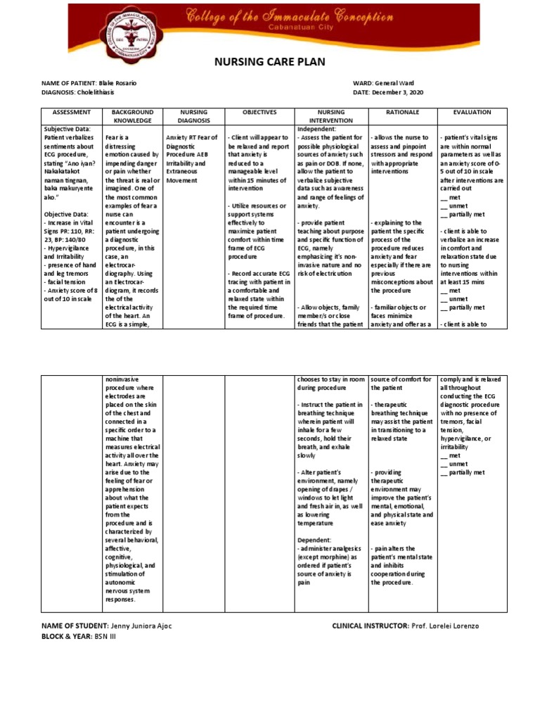 NCP Anxiety RT Diagnostic Procedure | PDF | Anxiety | Electrocardiography