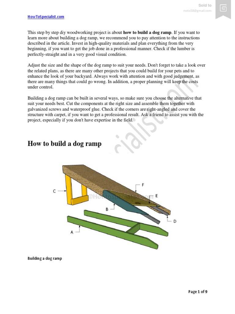 Dog Ramp Plans | PDF | Woodworking | Plywood