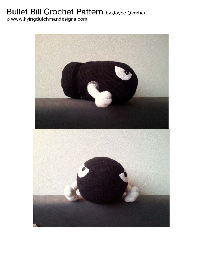 Bullet Bill Crochet Pattern: by Joyce Overheul | PDF | Crochet | Woven ...