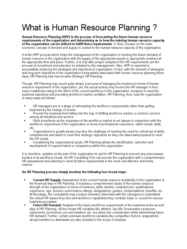 What Is Human Resource Planning | PDF | Human Resource Management ...