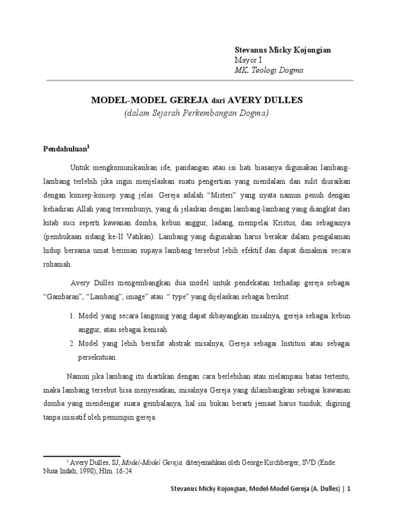 Paper Dogma - Micky - Model Gereja | PDF | Ilmu Sosial | Filsafat