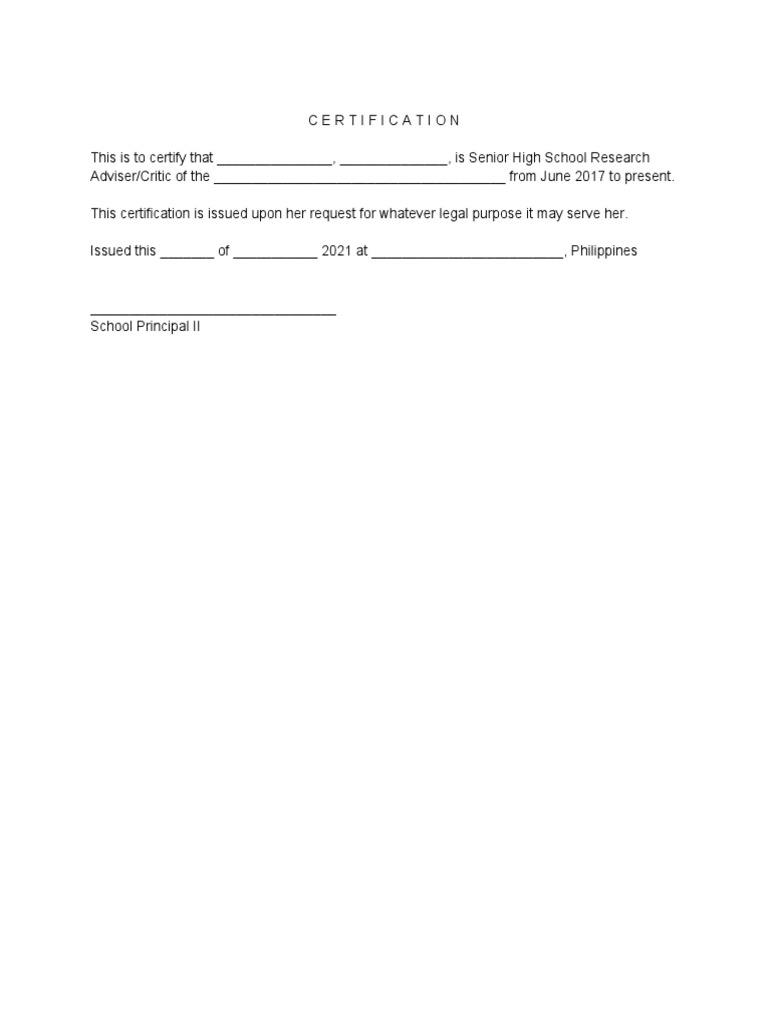 Certification for Research Adviser | PDF