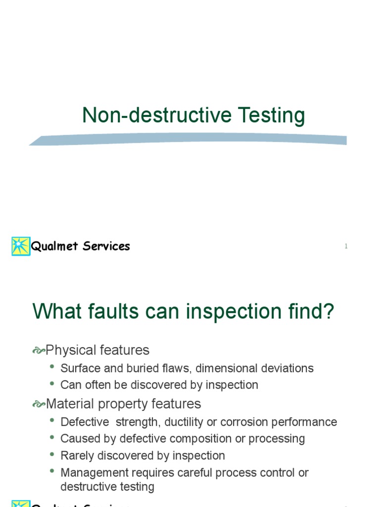 Non-Destructive Testing: Qualmet Services | PDF | Mechanical ...