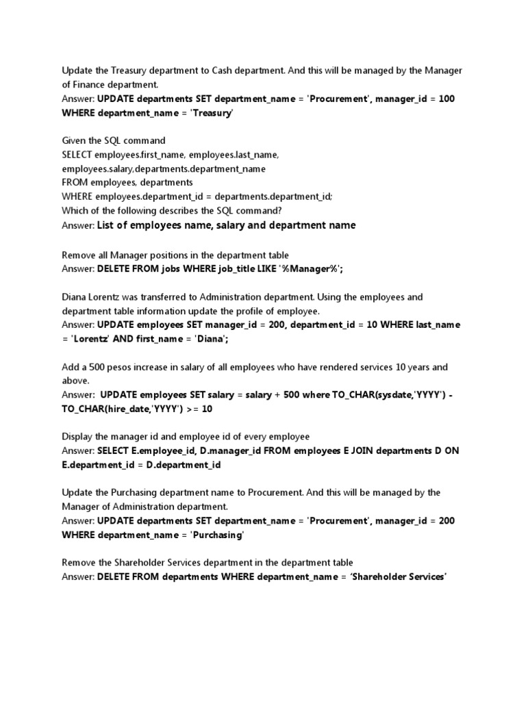 List of Employees Name, Salary and Department Name | PDF | Pl/Sql | Sql