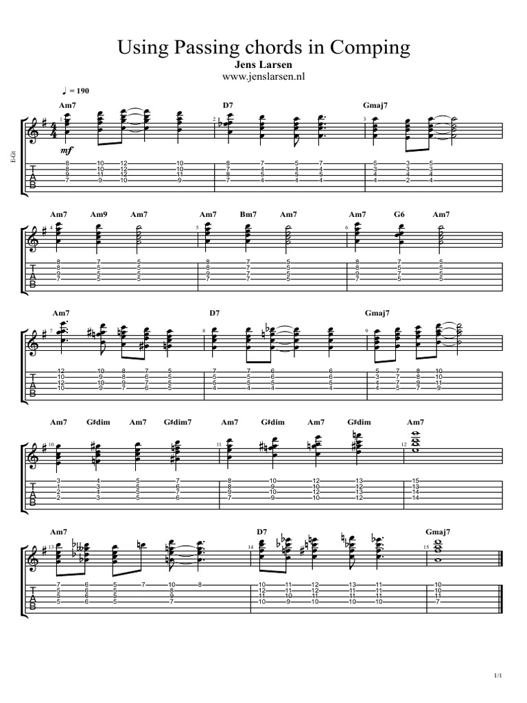 Using Passing Chords in Comping | PDF | Elements Of Music | Music Theory