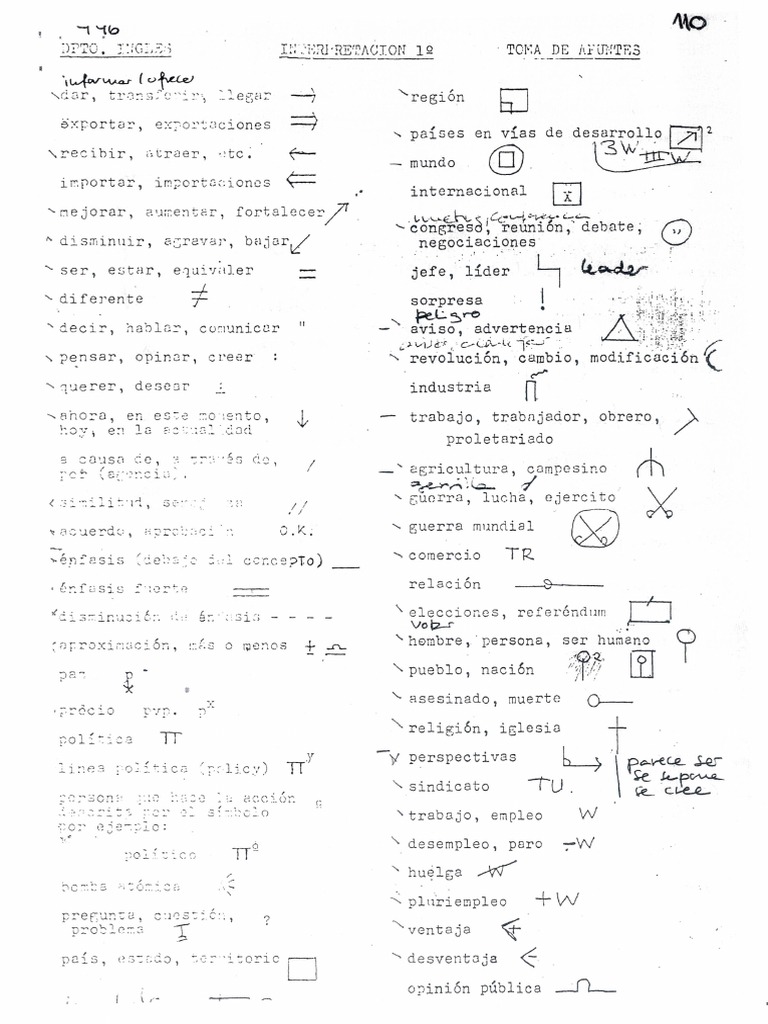 Símbolos para toma de notas | PDF