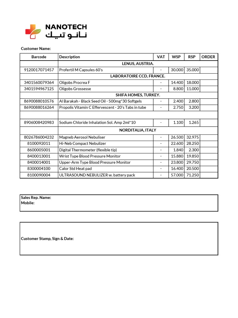 Updated Price List 2020 | PDF
